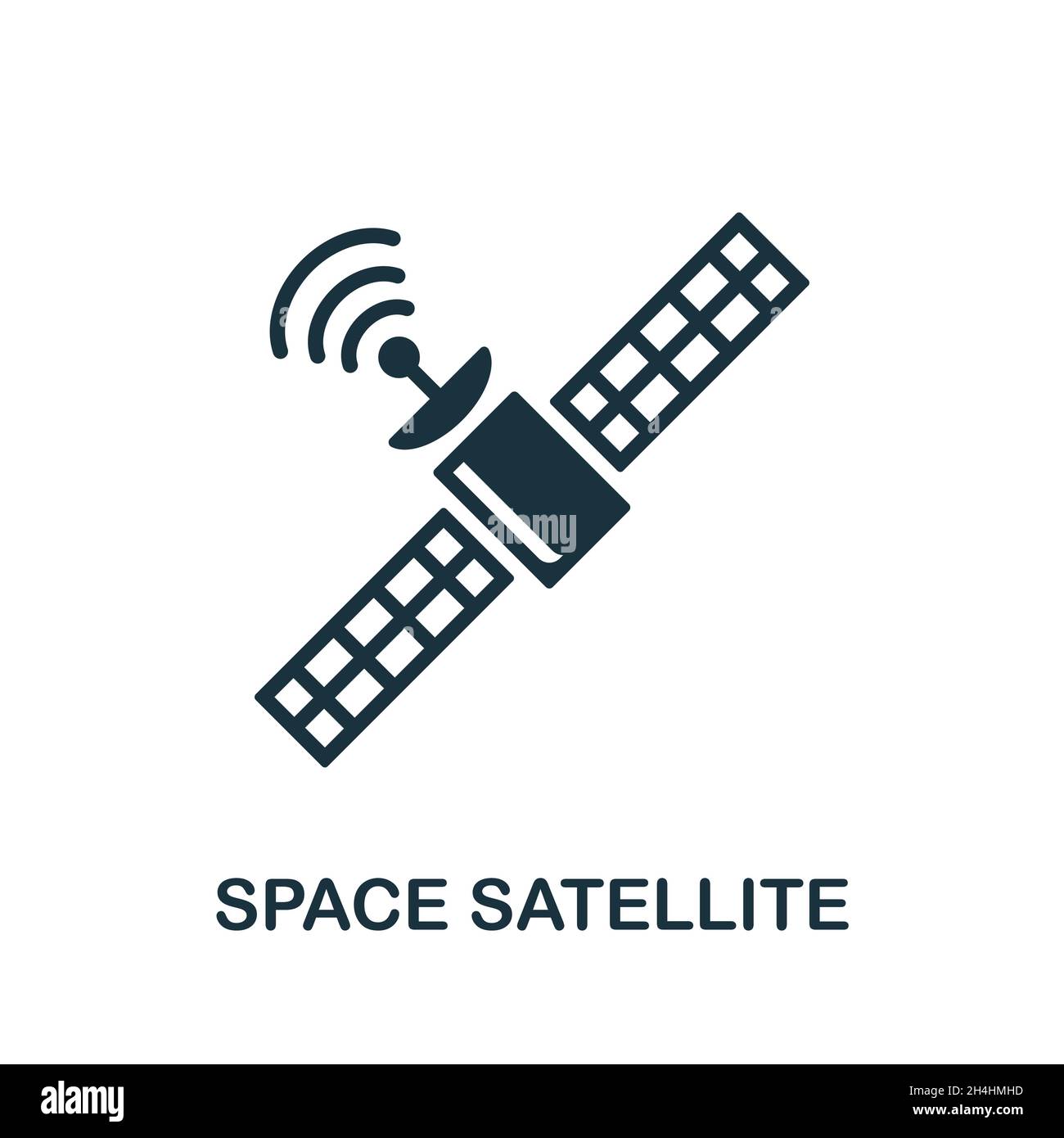 Space Satellite icon. Monochrome sign from space collection. Creative ...