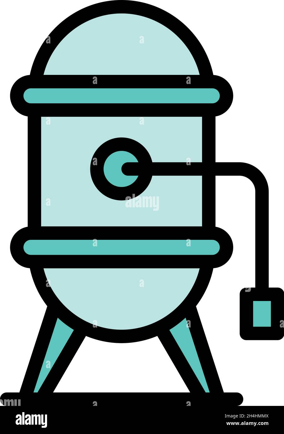 Water reservoir icon. Outline water reservoir vector icon color flat ...