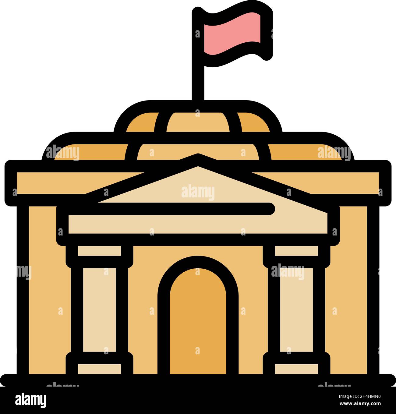 Urban parliament icon. Outline urban parliament vector icon color flat ...