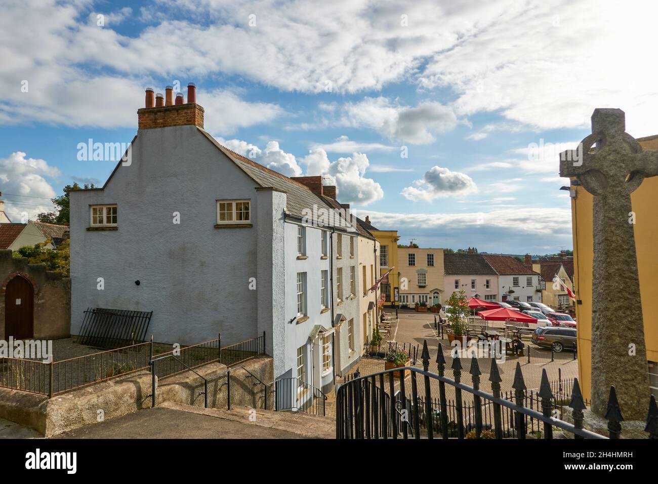 Axbridge town square from St John’s Church Somerset Stock Photo - Alamy