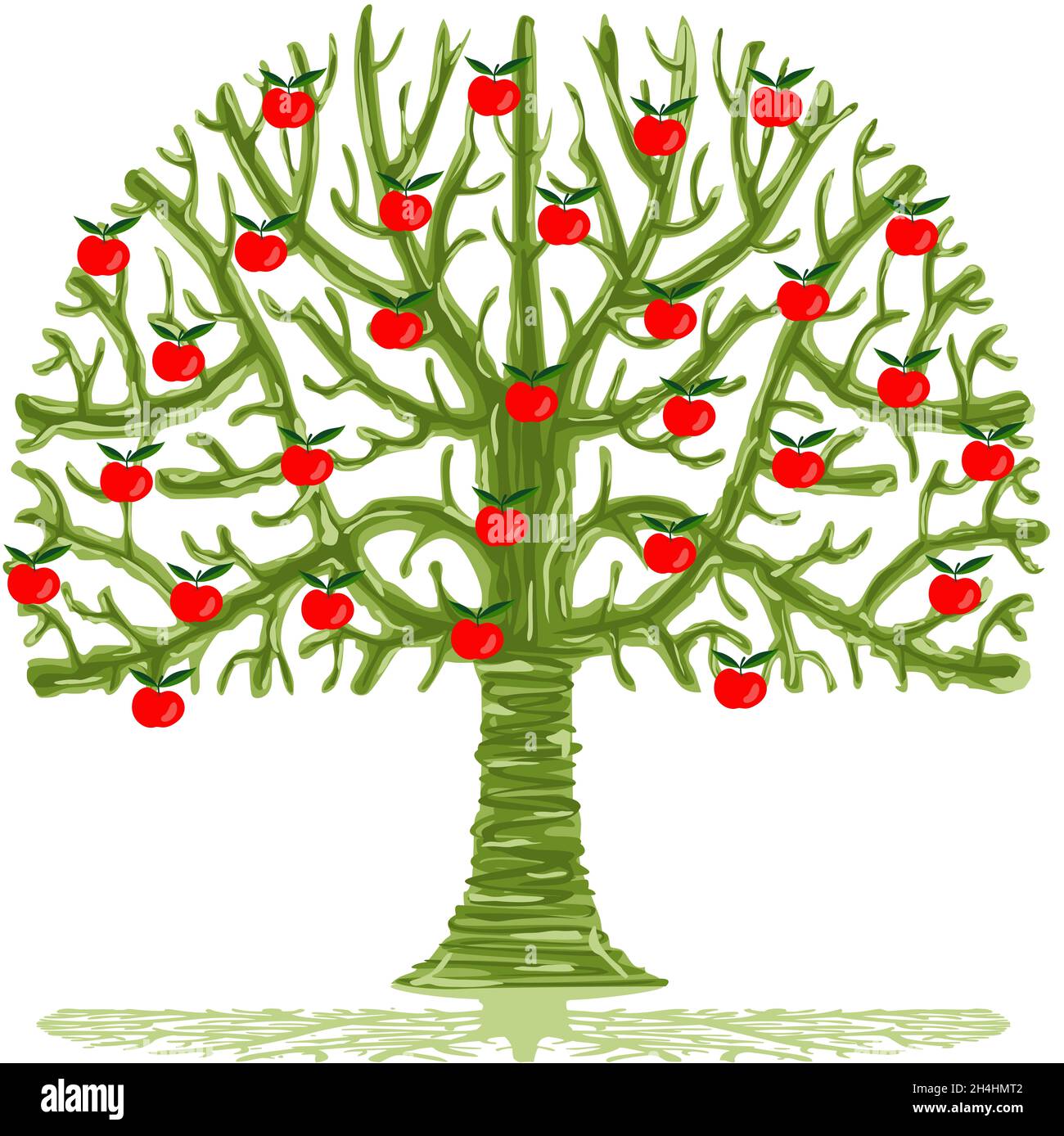 Funny apple tree with red apples Stock Photo - Alamy