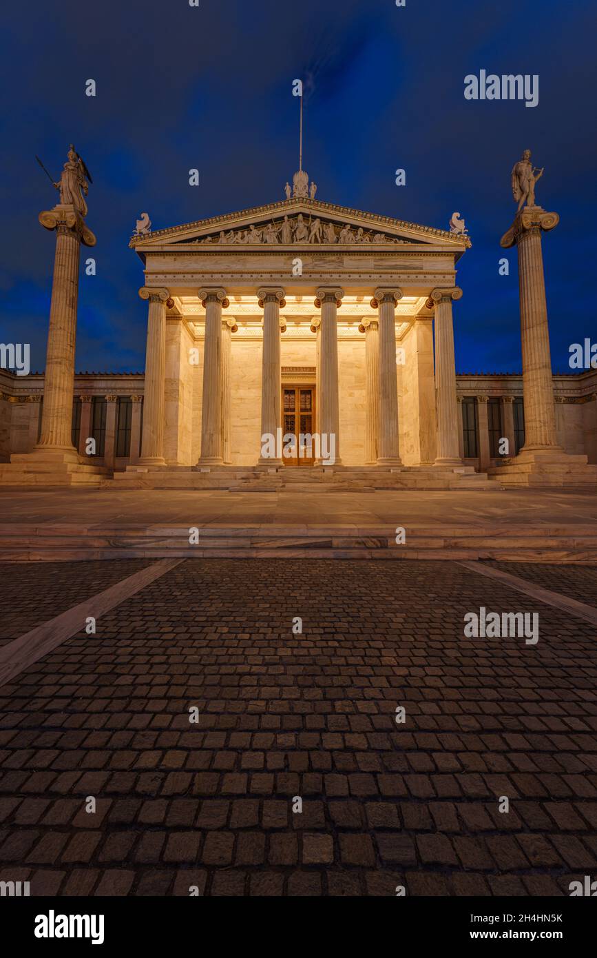Academy greece night view hi-res stock photography and images - Alamy