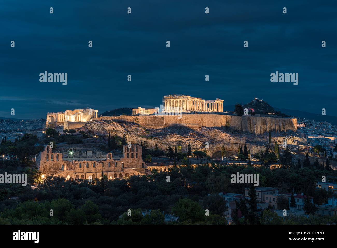 Sunset landscapes of the Acropolis in Athens, Greece Stock Photo - Alamy
