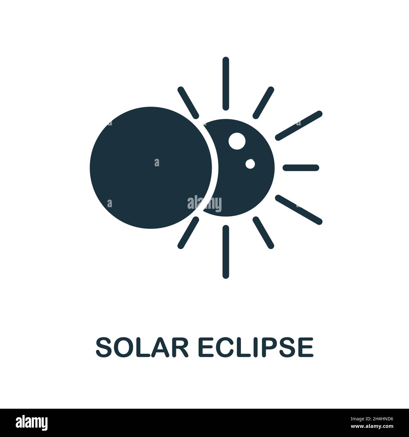 Solar Eclipse icon. Monochrome sign from space collection. Creative ...