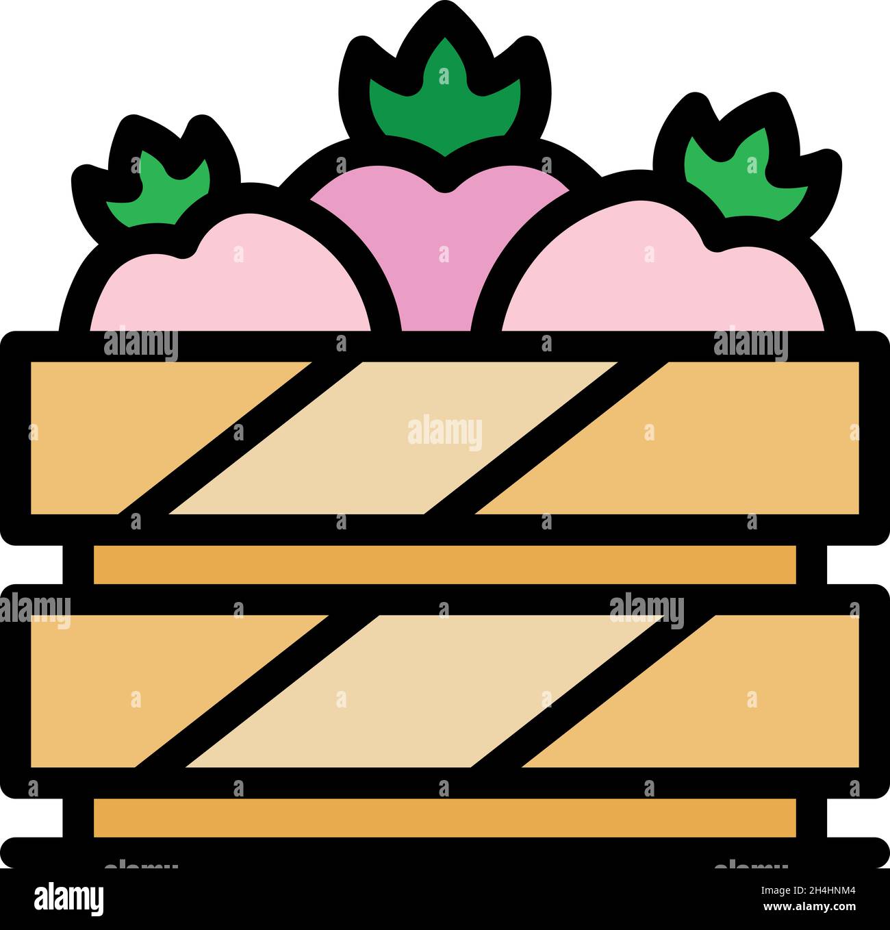 Vegetables icon. Outline vegetables vector icon color flat isolated ...