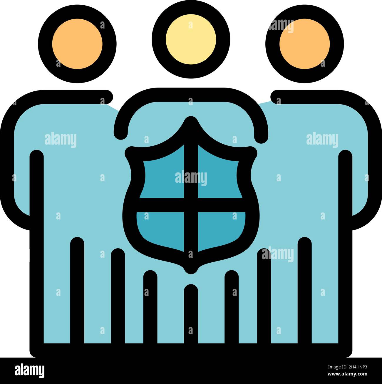 Secured people icon. Outline secured people vector icon color flat ...