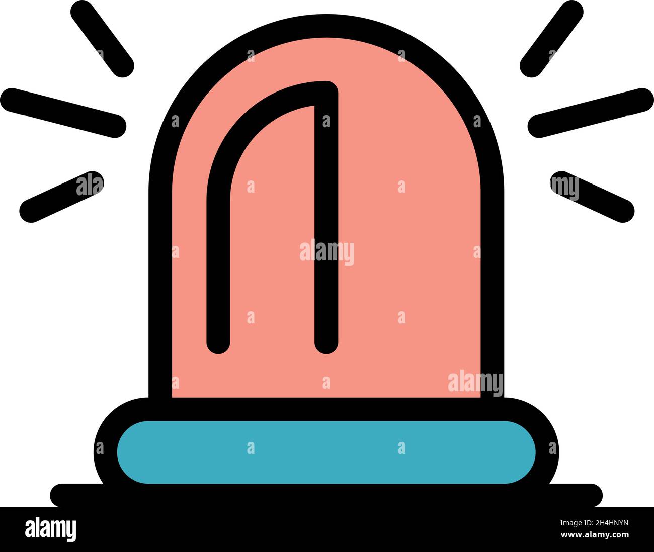 Siren icon. Outline siren vector icon color flat isolated Stock Vector ...