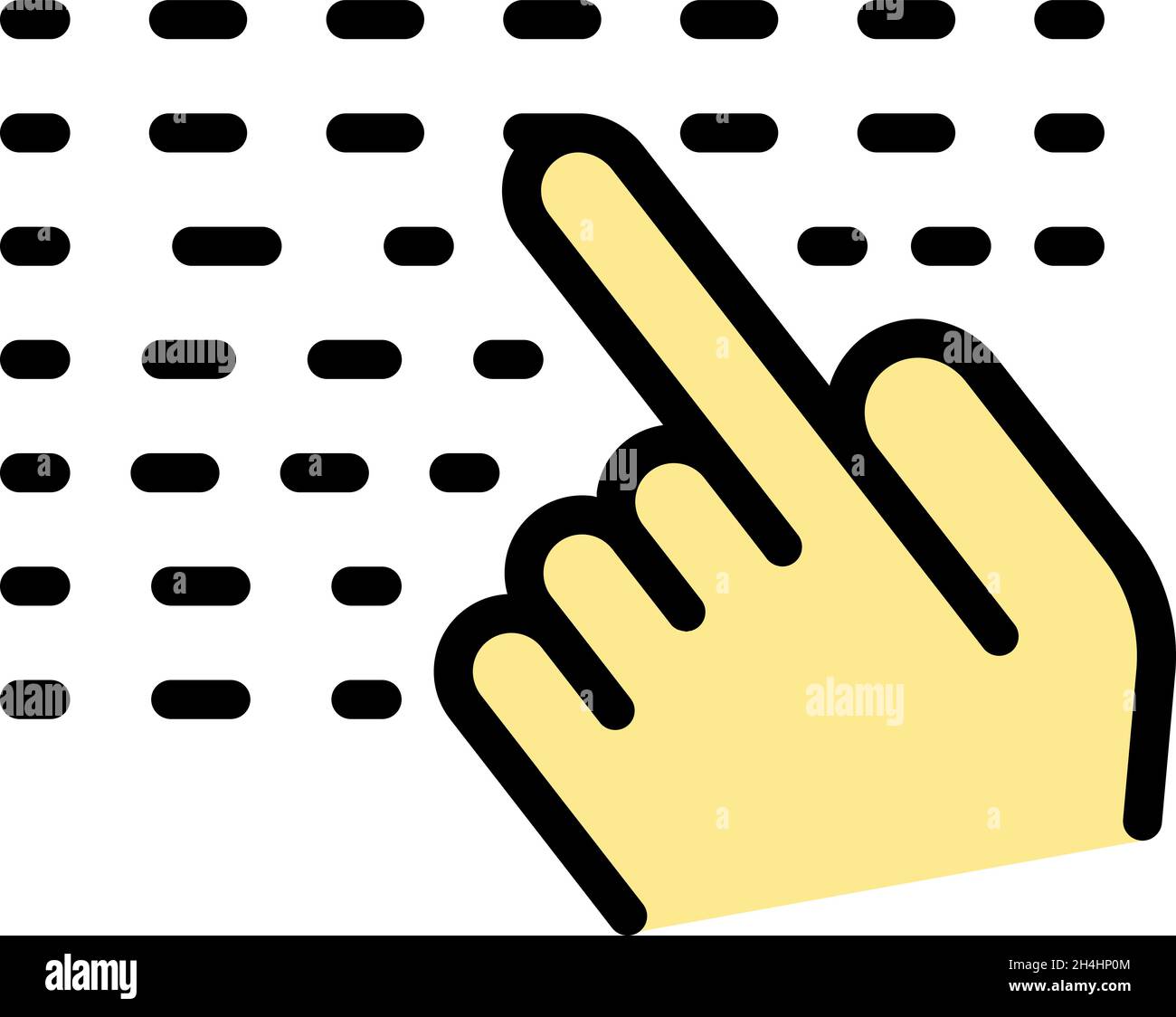 Handicapped blind writing icon. Outline handicapped blind writing ...