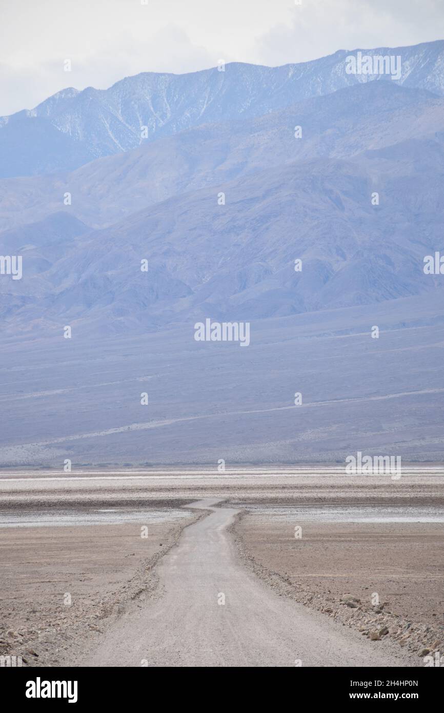 Road through Badwater Basin to Devils Golf Course, Death Valley ...