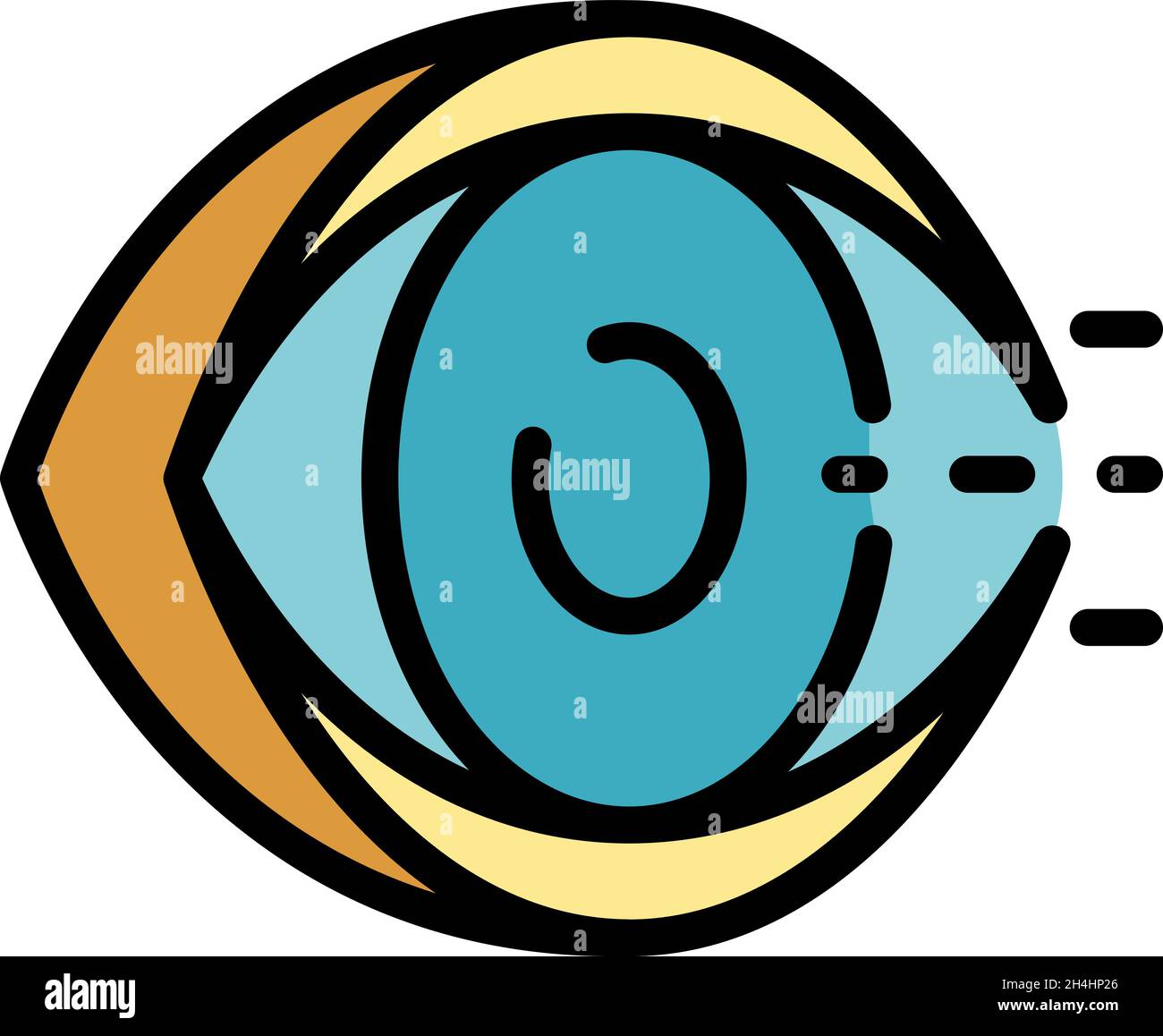 Blind eye man icon. Outline blind eye man vector icon color flat ...