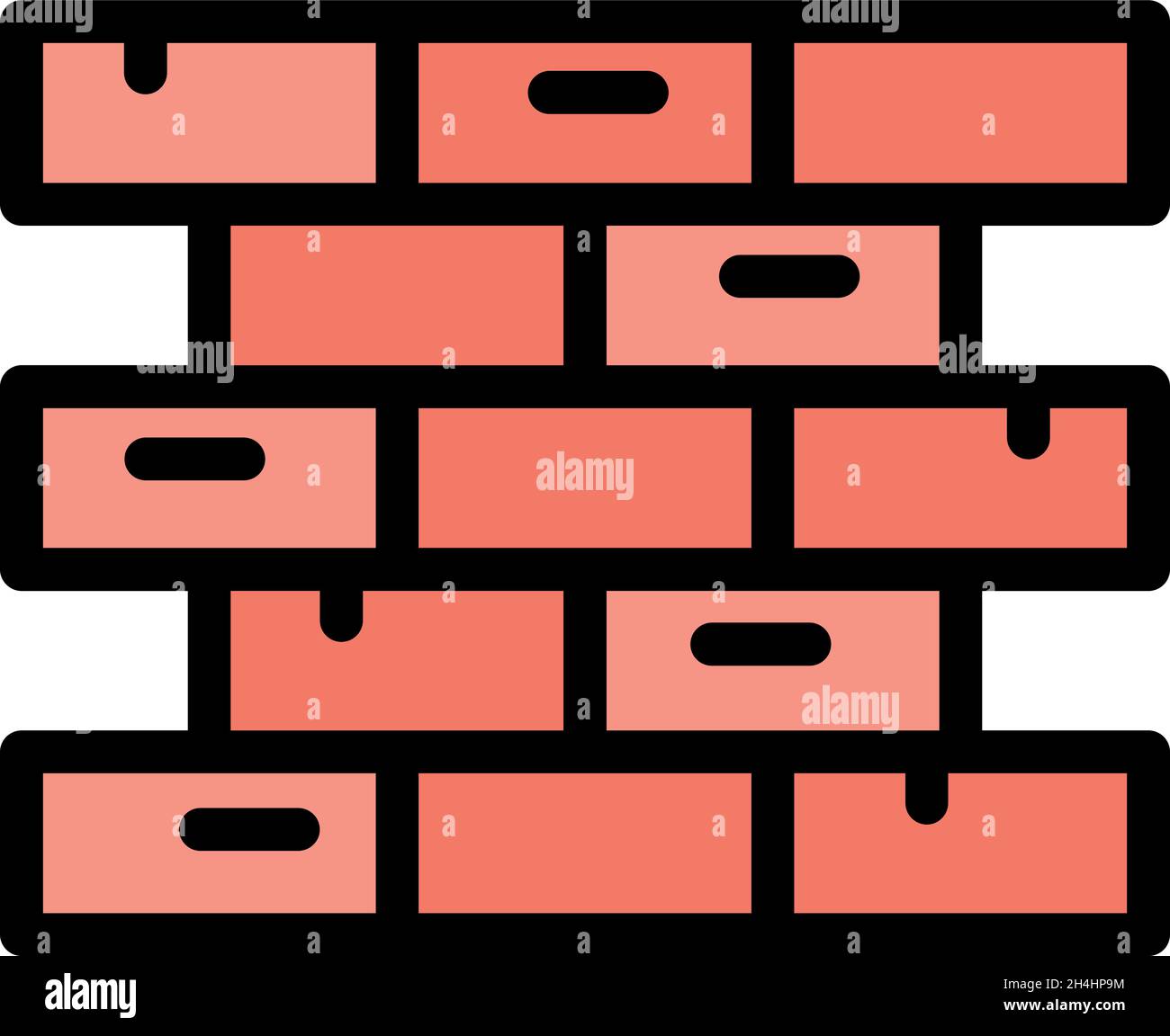 Security wall icon. Outline security wall vector icon color flat ...