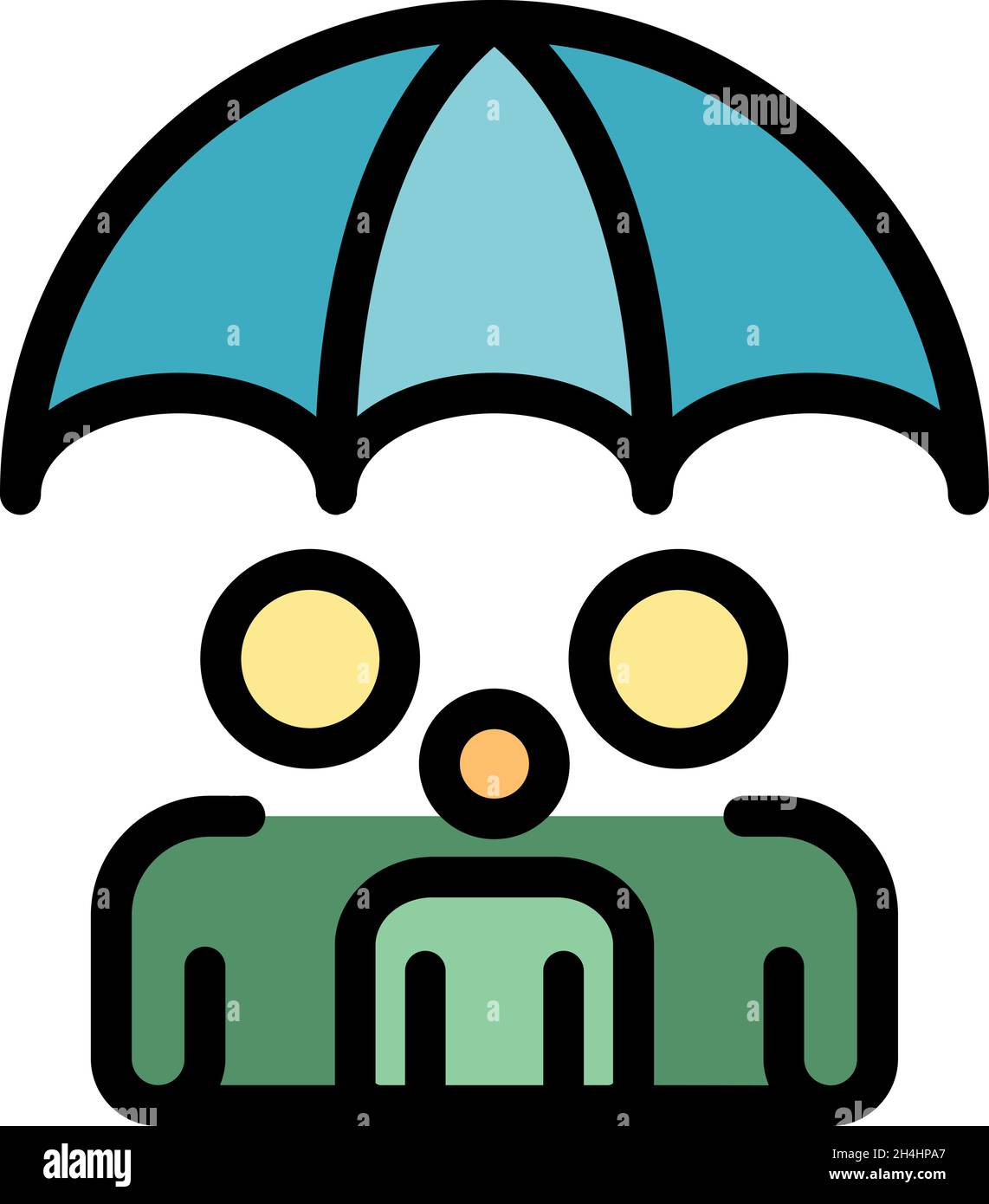 Safe clients icon. Outline safe clients vector icon color flat isolated ...