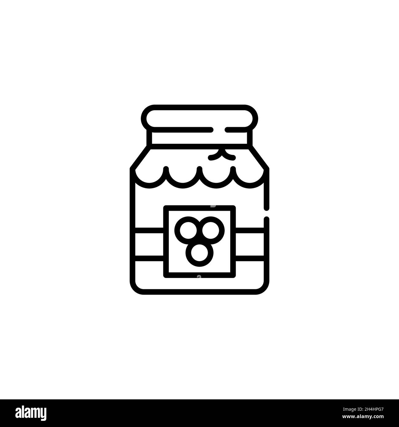Home seasonal conservation. Jar of grape jelly. Pixel perfect, editable ...