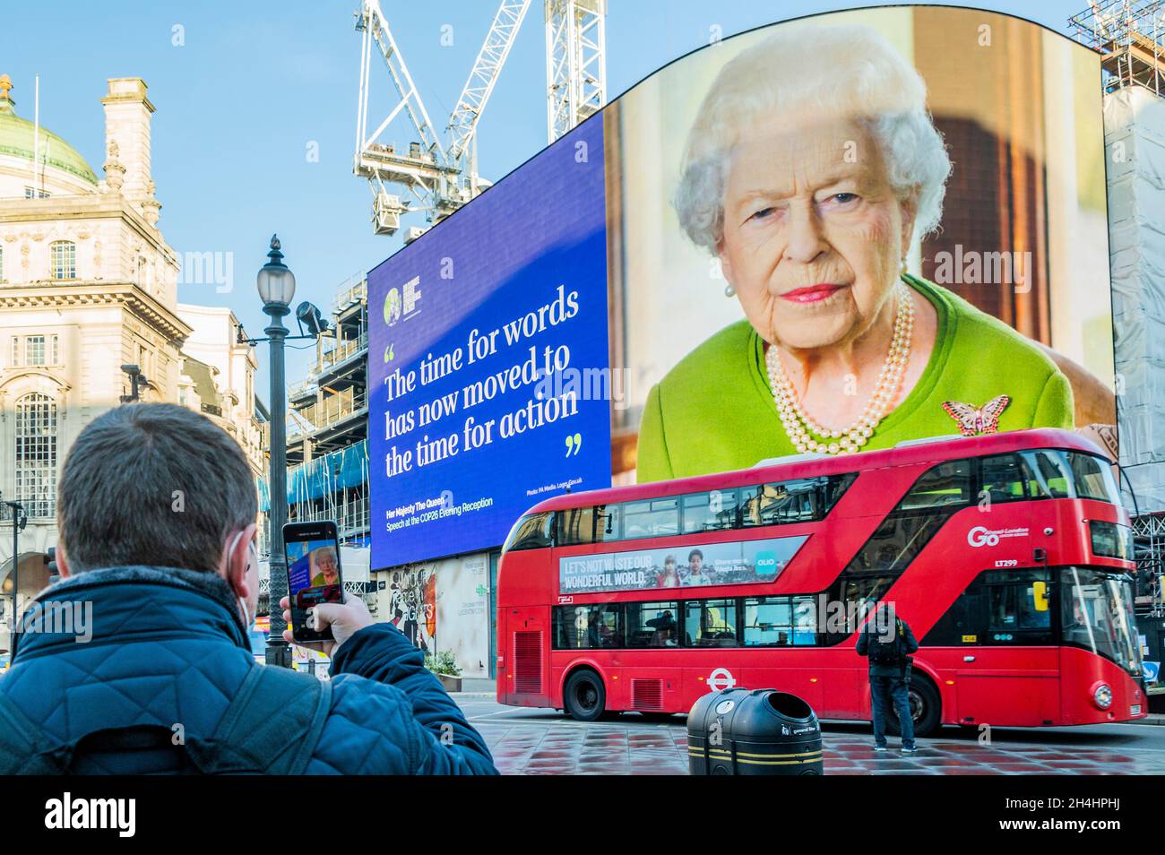 London, UK. 3rd Nov, 2021. The Time for words has moved now to the time ...