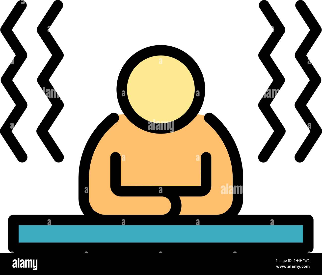 Nervous man icon. Outline nervous man vector icon color flat isolated ...