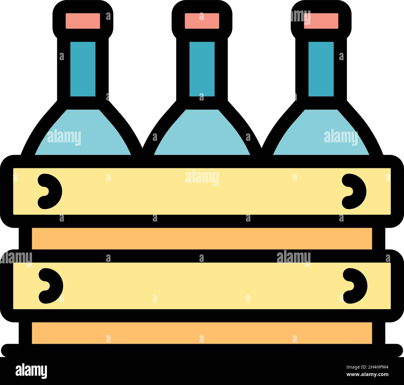Greece wine bottle box icon. Outline greece wine bottle box vector icon ...