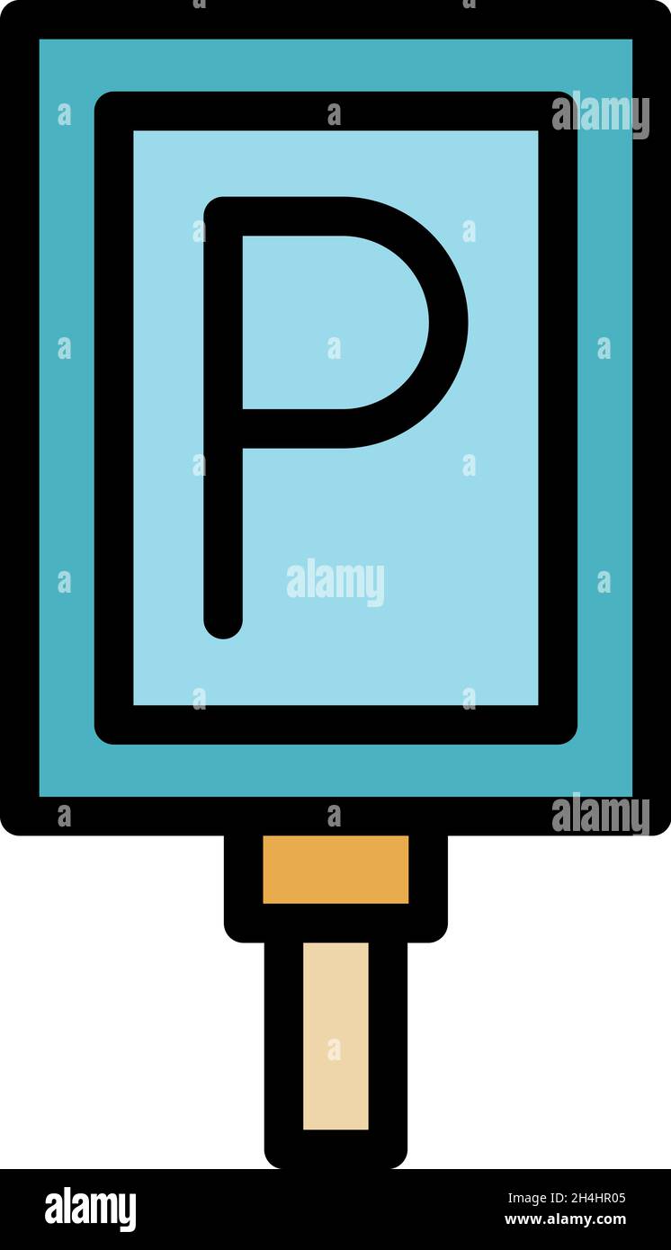 Park indicator icon. Outline park indicator vector icon color flat ...