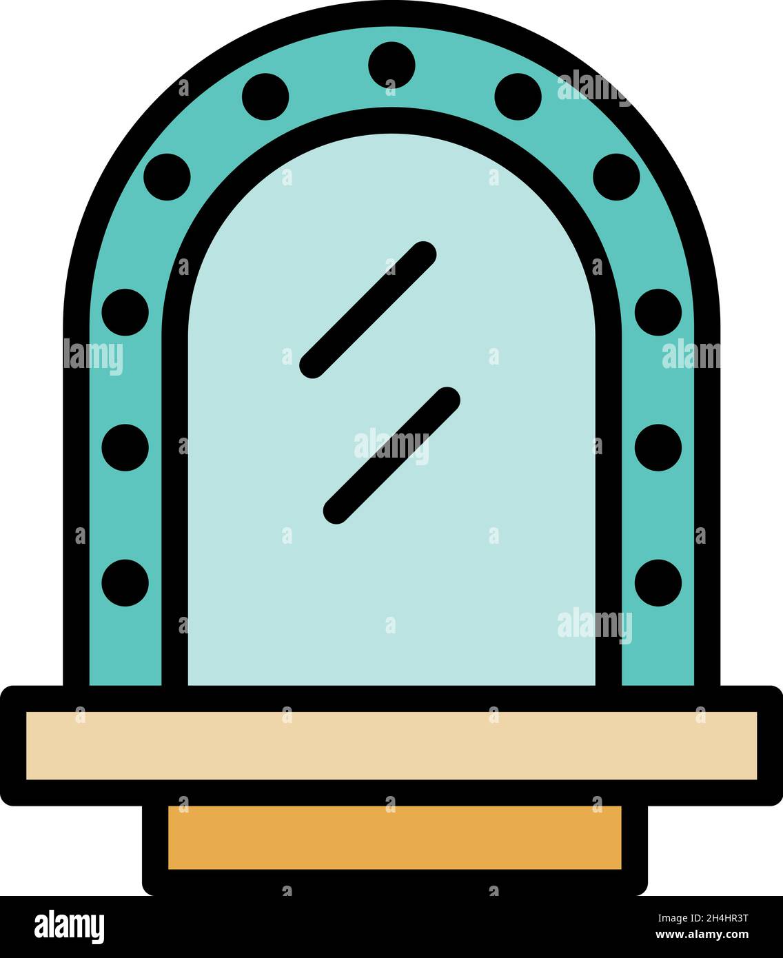 Round window icon. Outline round window vector icon color flat isolated ...