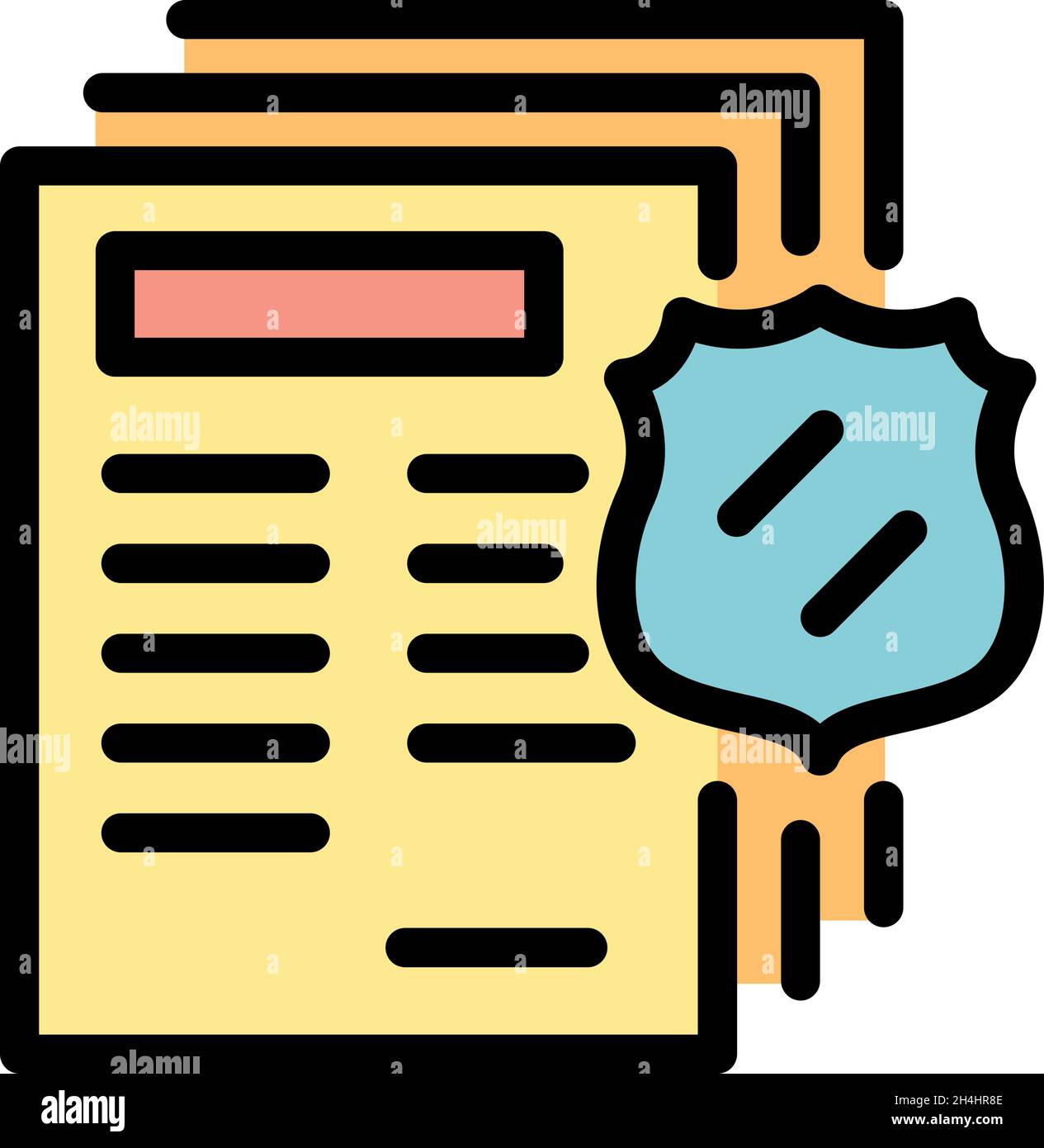 Protected files icon. Outline protected files vector icon color flat ...