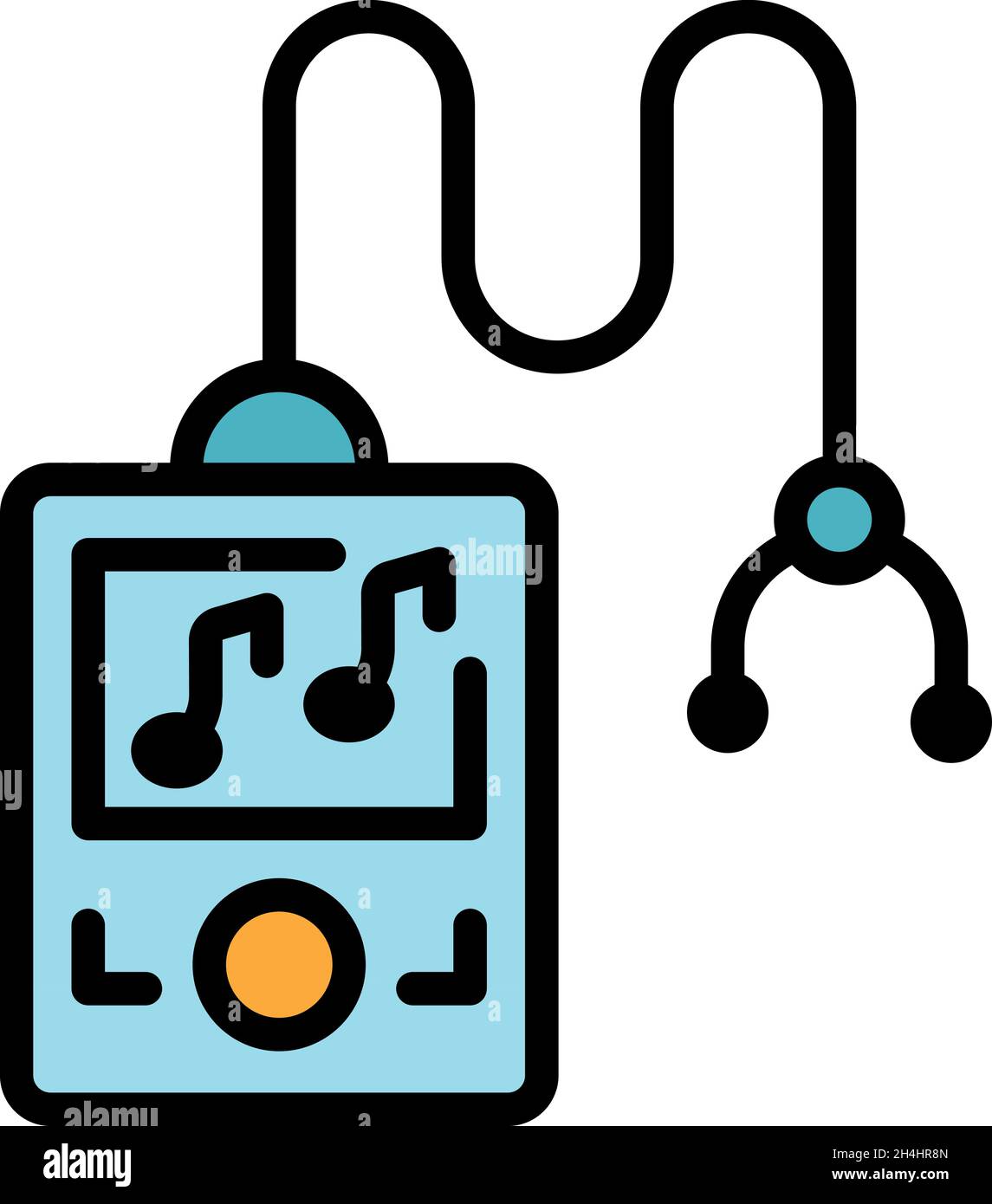 Sport music player icon. Outline sport music player vector icon color ...