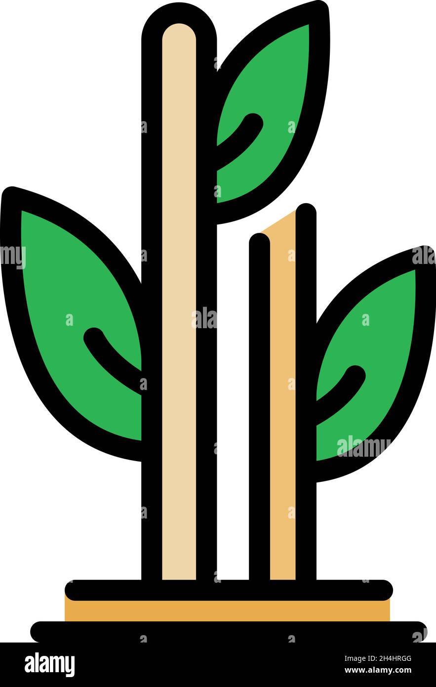 Farm plant icon. Outline farm plant vector icon color flat isolated ...