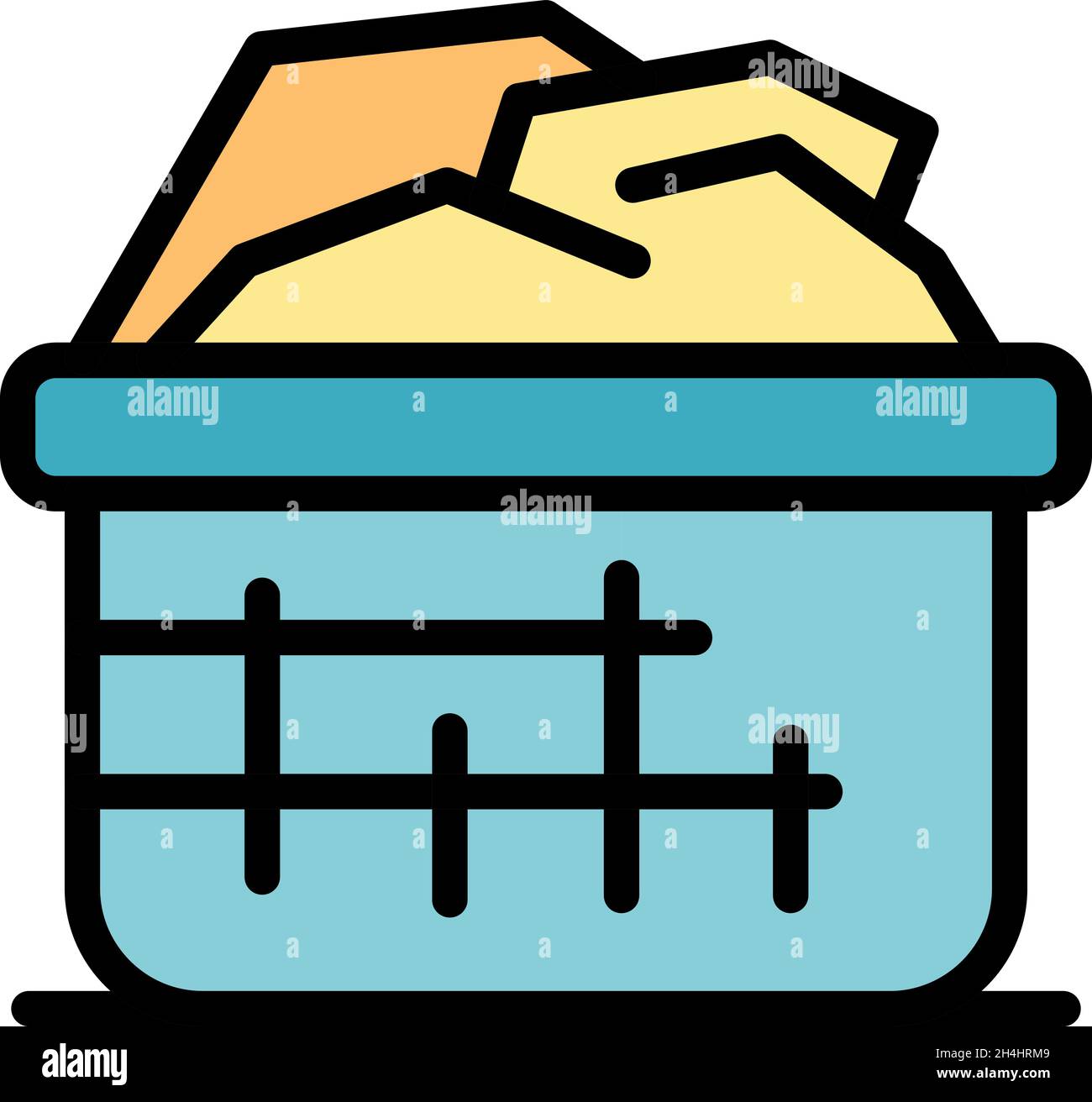 Clothes basket icon. Outline clothes basket vector icon color flat ...