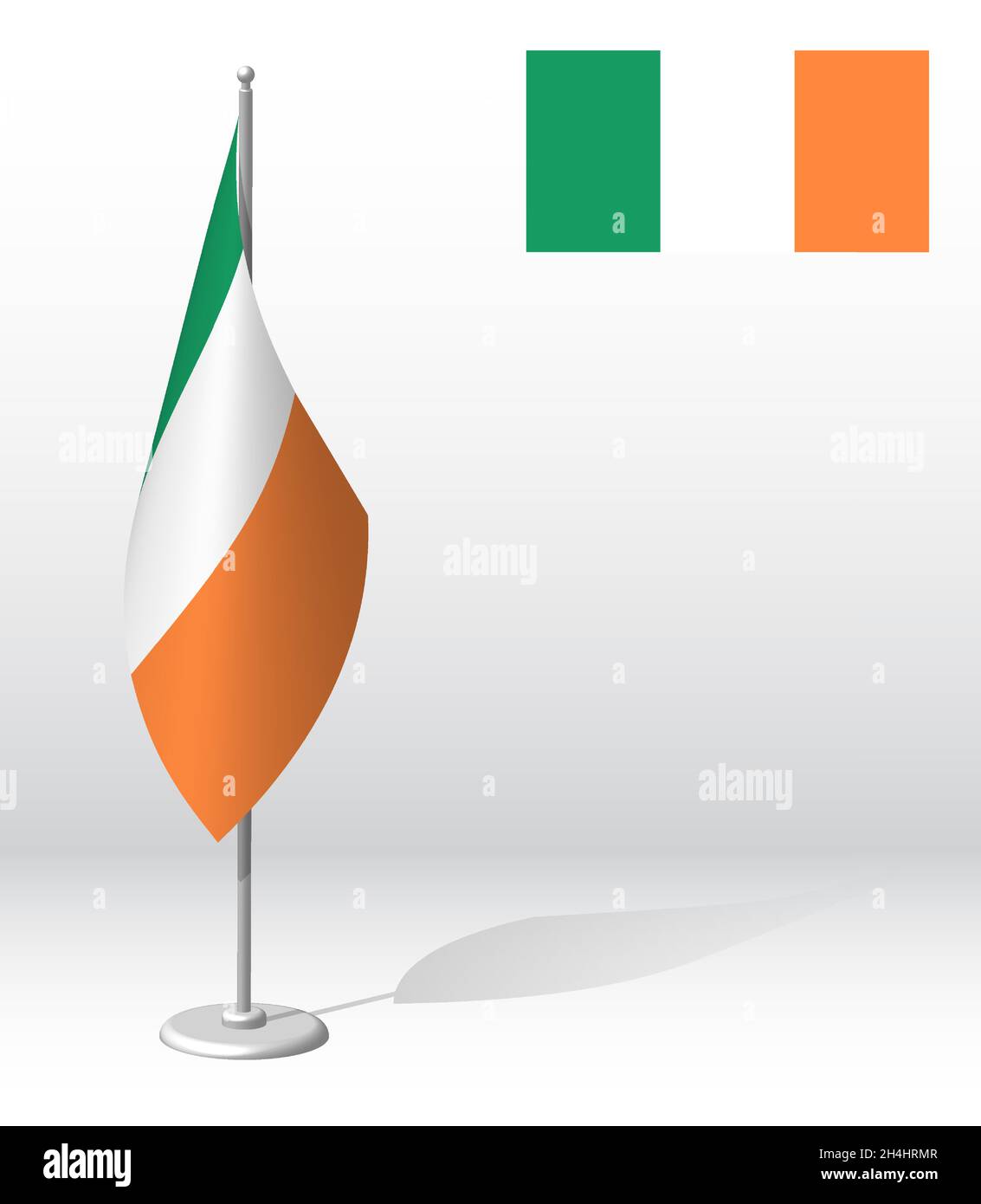 IRELAND flag on flagpole for registration of solemn event, meeting ...