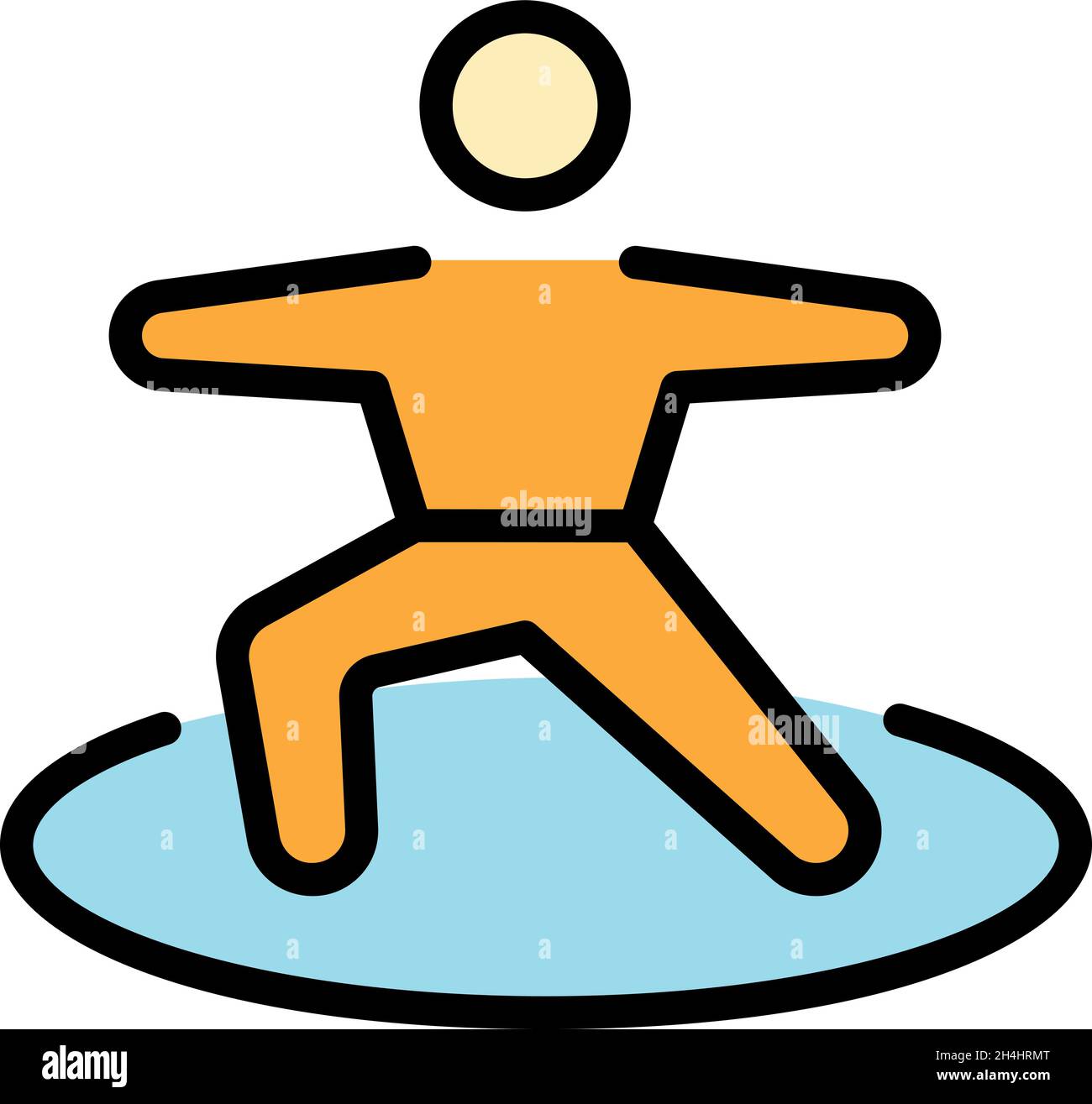 Morning exercise icon. Outline morning exercise vector icon color flat ...