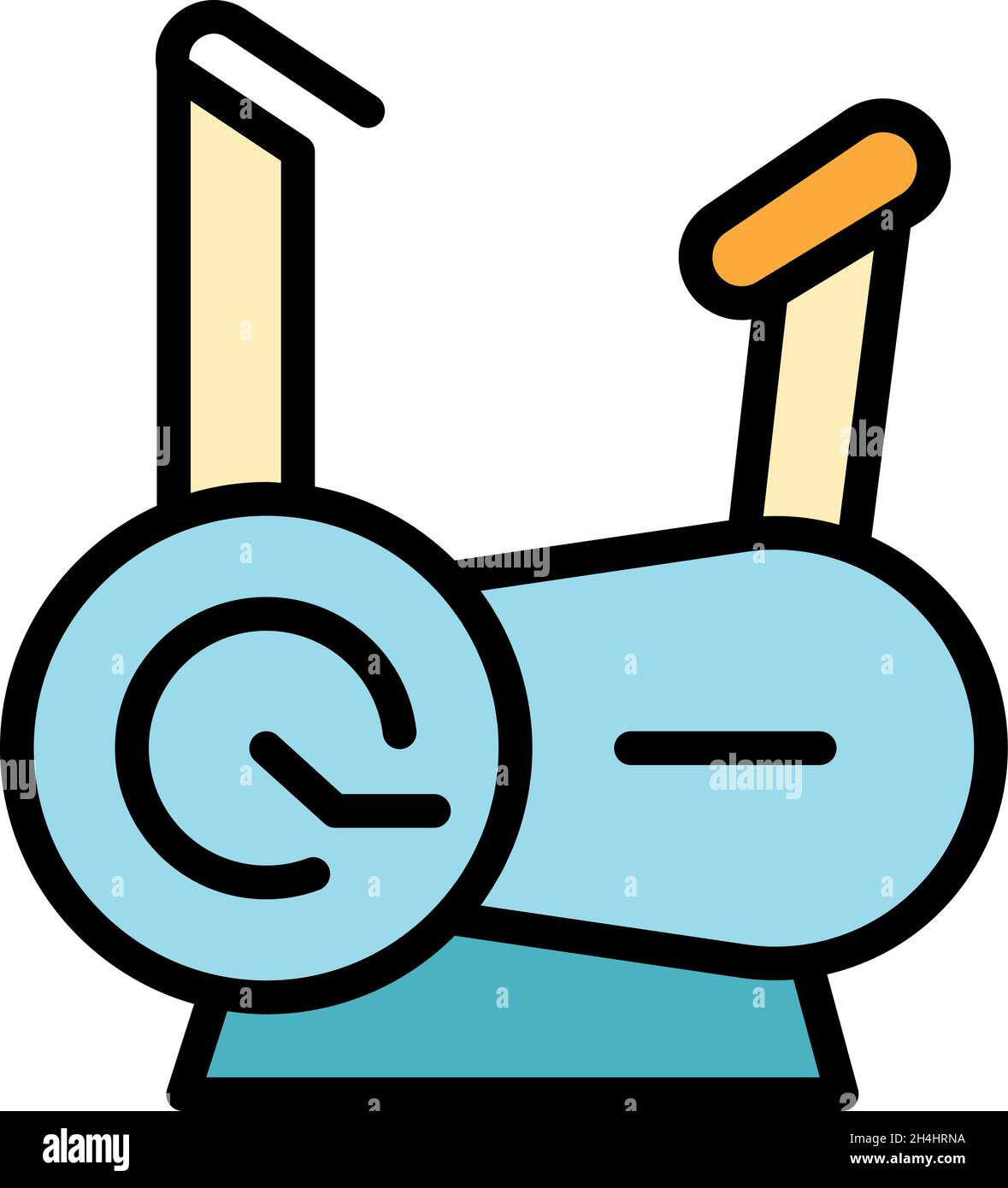 Exercise bike icon. Outline exercise bike vector icon color flat ...
