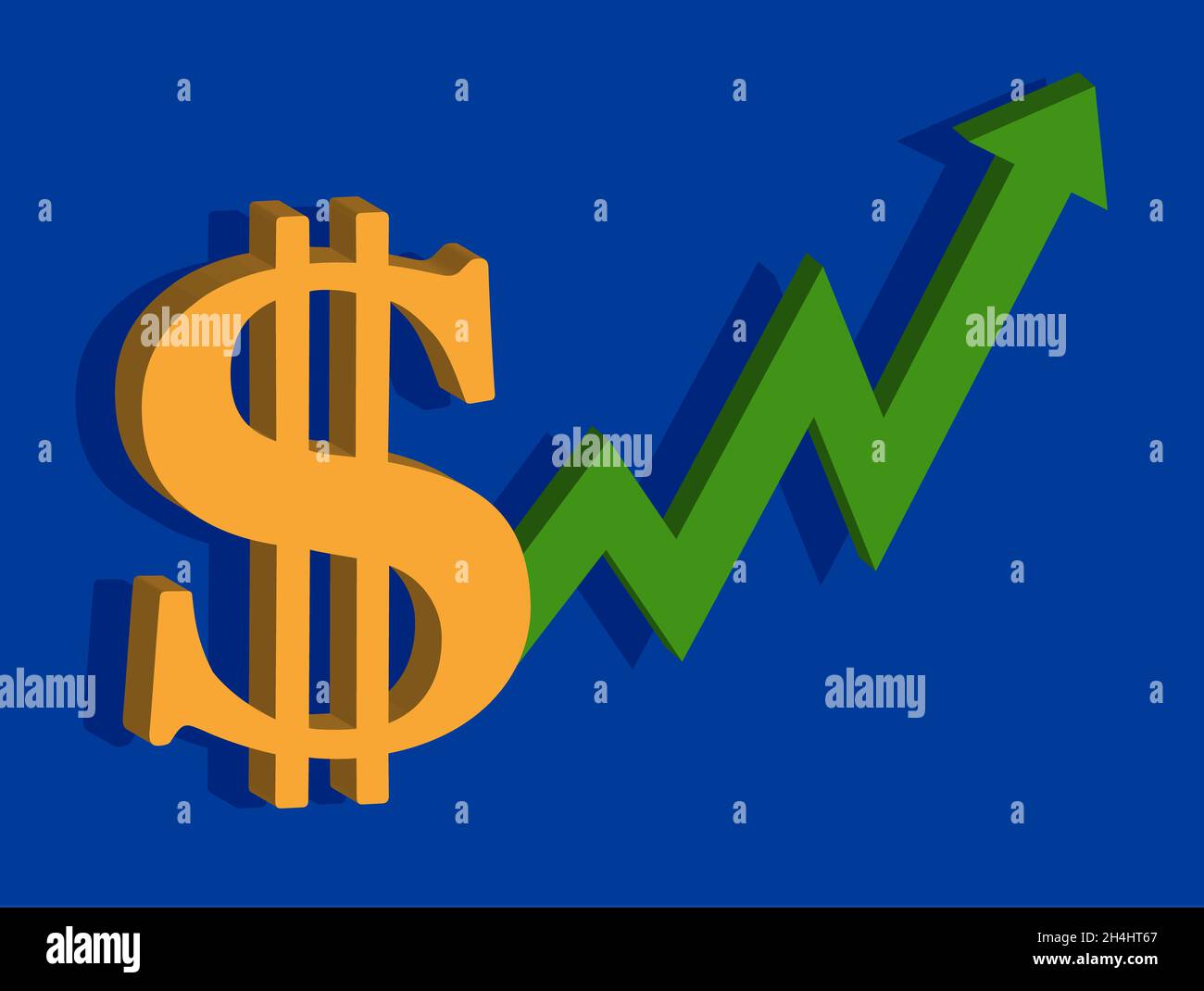 Dollar and graf bullran icon, background money, blank Stock Photo - Alamy