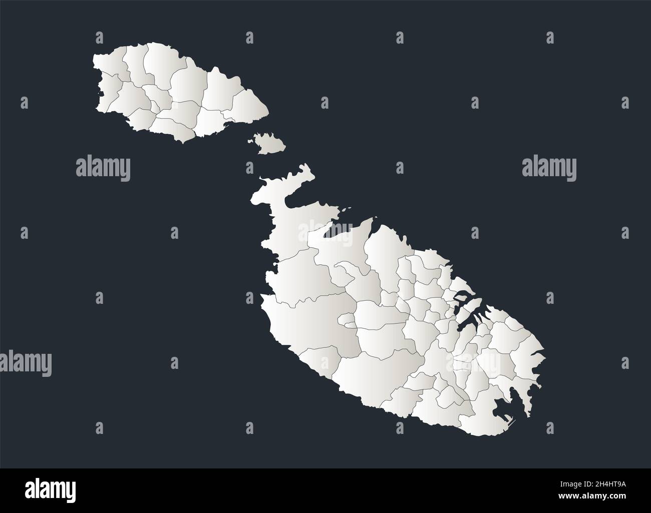 Malta map, Infographics flat design colors snow white, individual ...