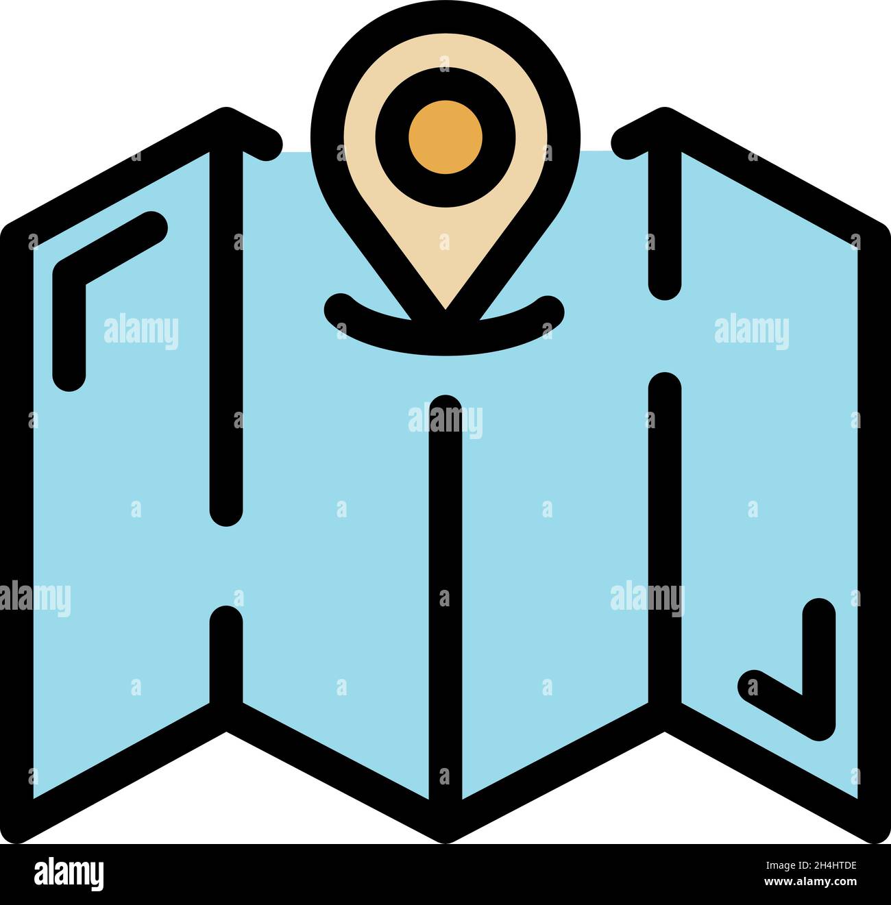 Quiet space map location icon. Outline quiet space map location vector ...