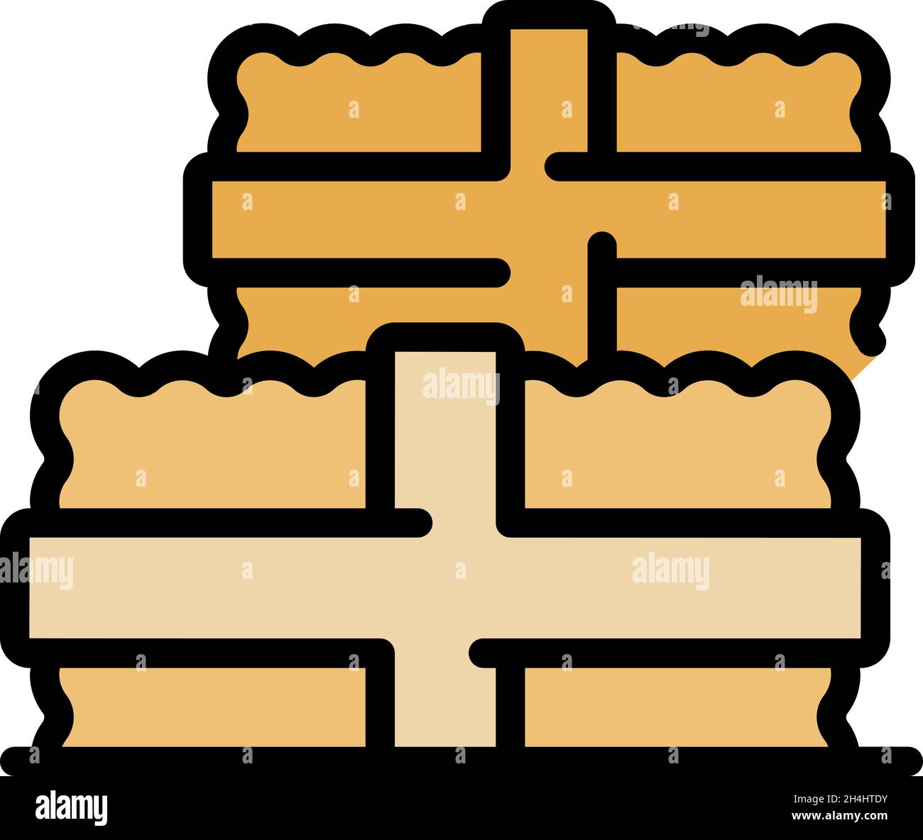 Bales of hay icon. Outline bales of hay vector icon color flat isolated ...