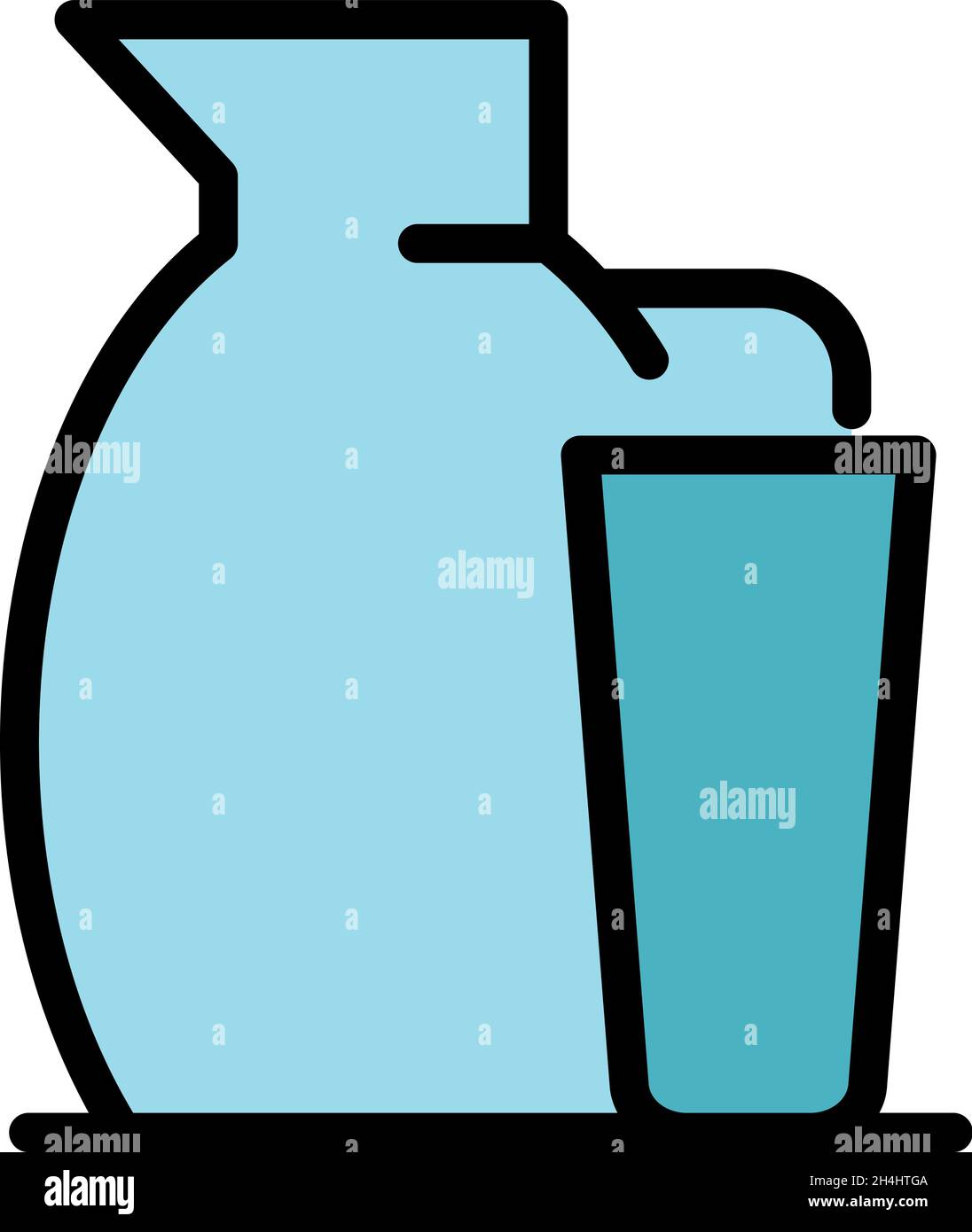 Milk pitcher icon. Outline milk pitcher vector icon color flat isolated ...