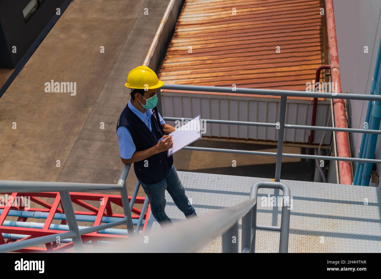Engineers monitor and control work in the construction area Stock Photo ...