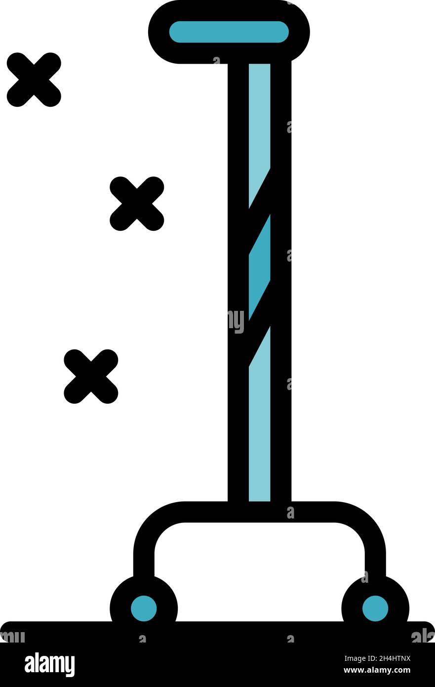 Handicapped walker icon. Outline handicapped walker vector icon color ...