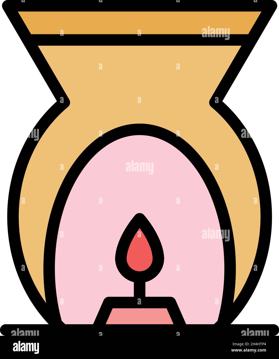 Oil diffuser icon. Outline oil diffuser vector icon color flat isolated ...