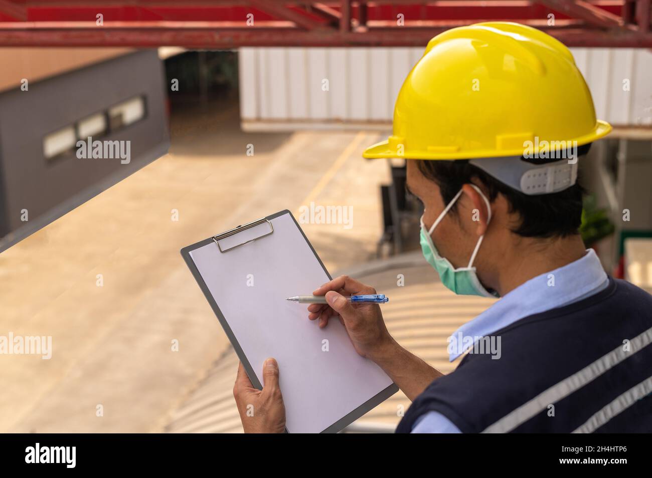 Engineers monitor and control work in the construction area Stock Photo ...