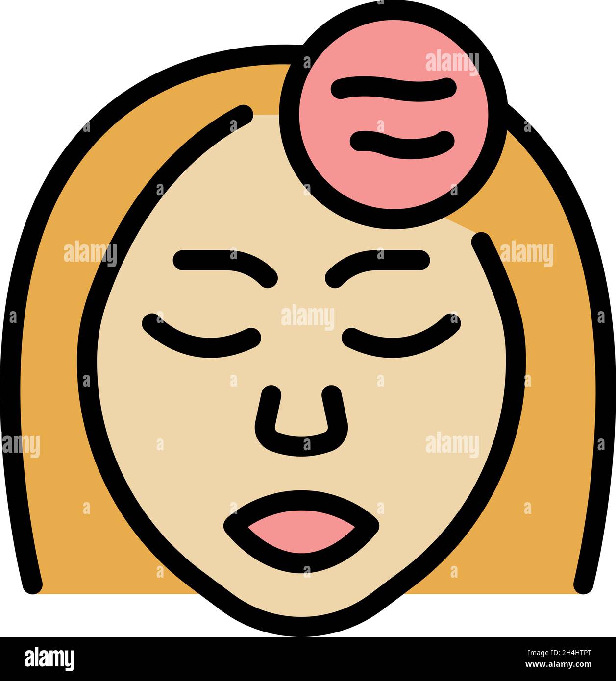 Wrinkles forehead icon. Outline wrinkles forehead vector icon thin line ...