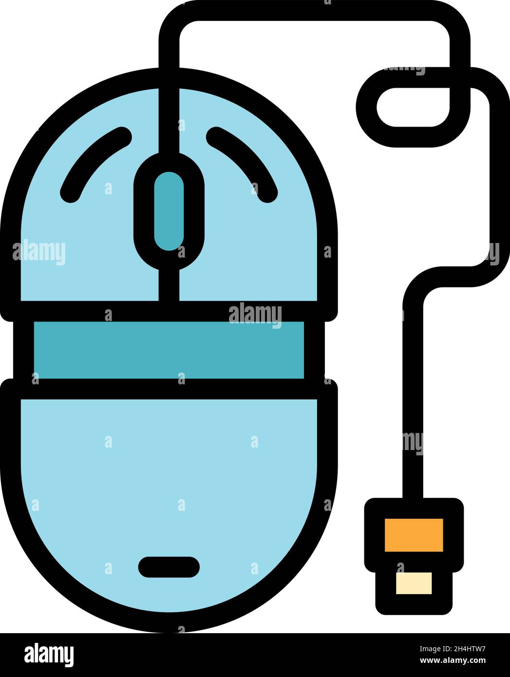 Home office mouse icon. Outline home office mouse vector icon color ...