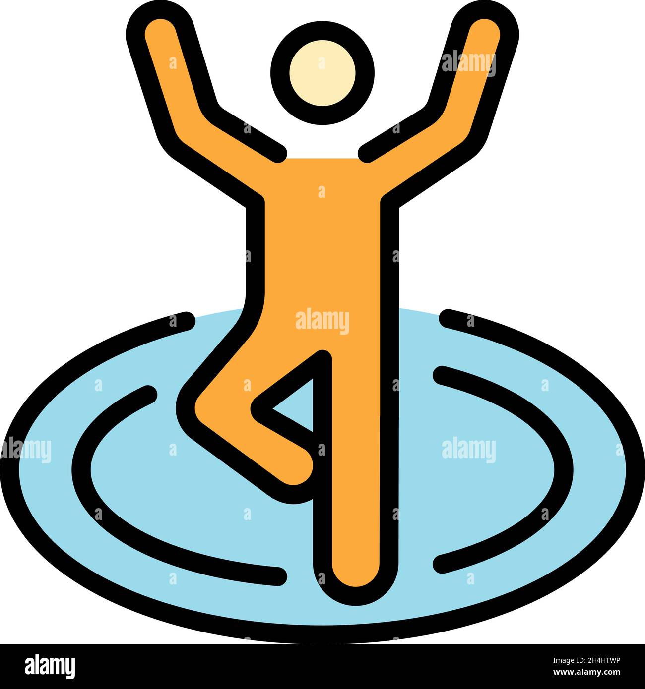 Dancing exercise icon. Outline dancing exercise vector icon color flat ...