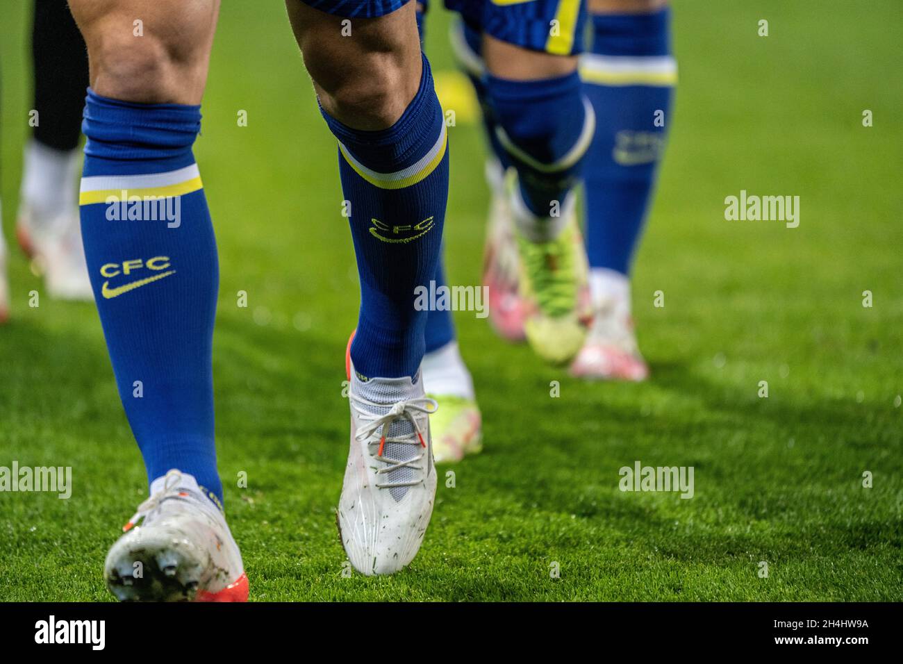 Malmo, Sweden. 02nd Nov, 2021. The players of Chelsea FC are warming up ...