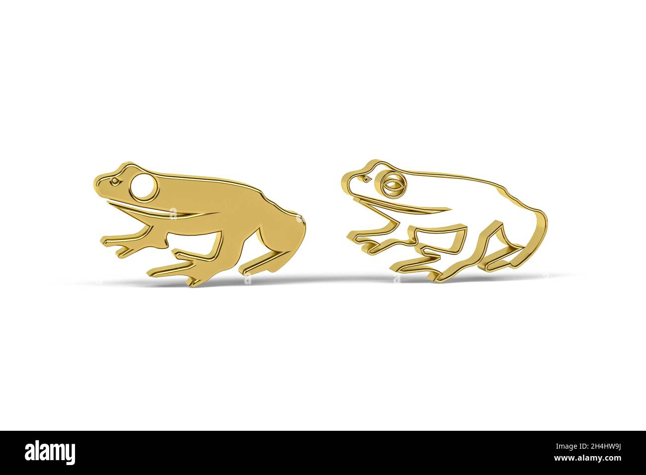 Golden 3d frog icon isolated on white background - 3d render Stock ...
