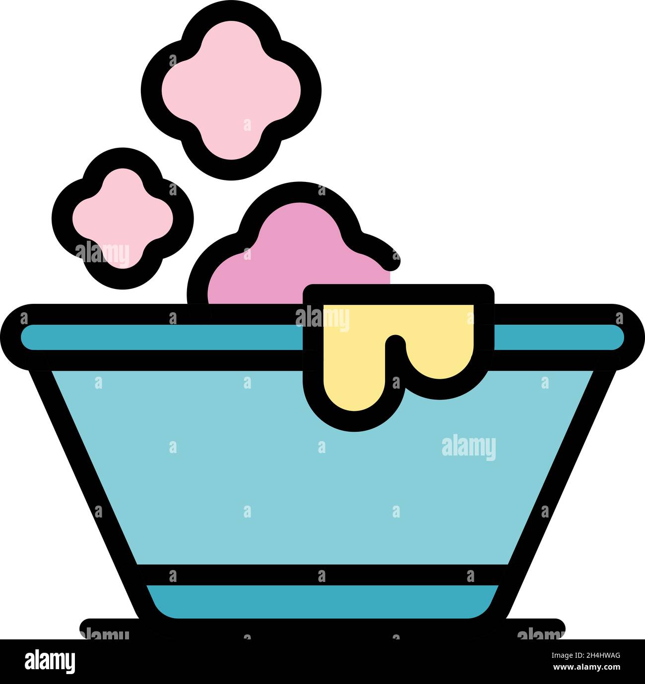 Hand washing bucket icon. Outline hand washing bucket vector icon color ...