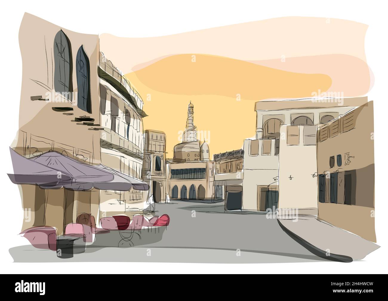 Landmarks in Qatar Stock Photo - Alamy