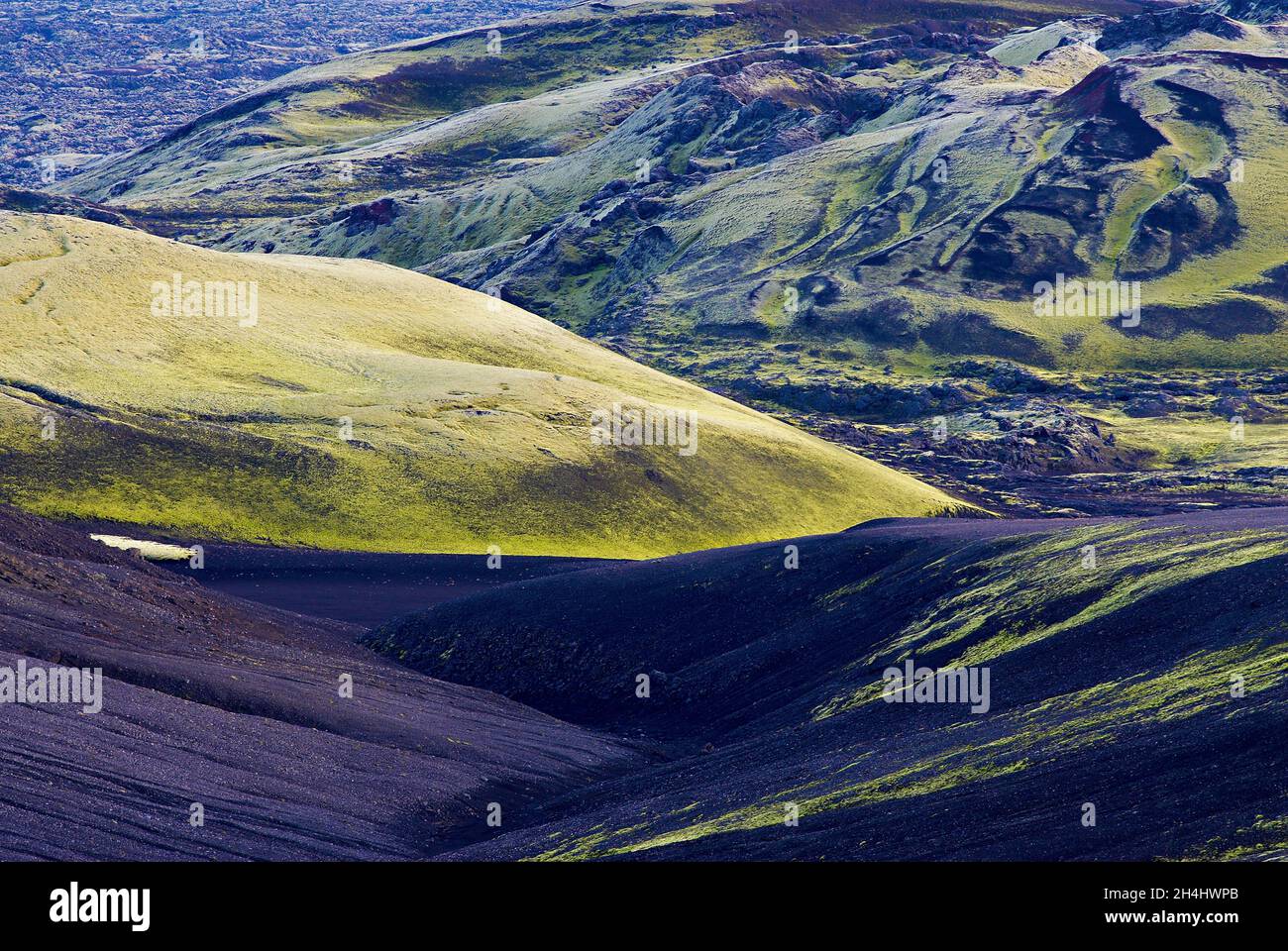 Islande. Region volcanique de Lakagigar. Volcan Laki. // Iceland ...