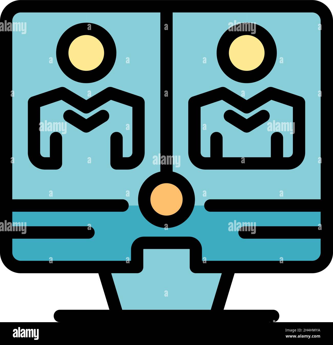 Friend online meeting icon. Outline friend online meeting vector icon ...