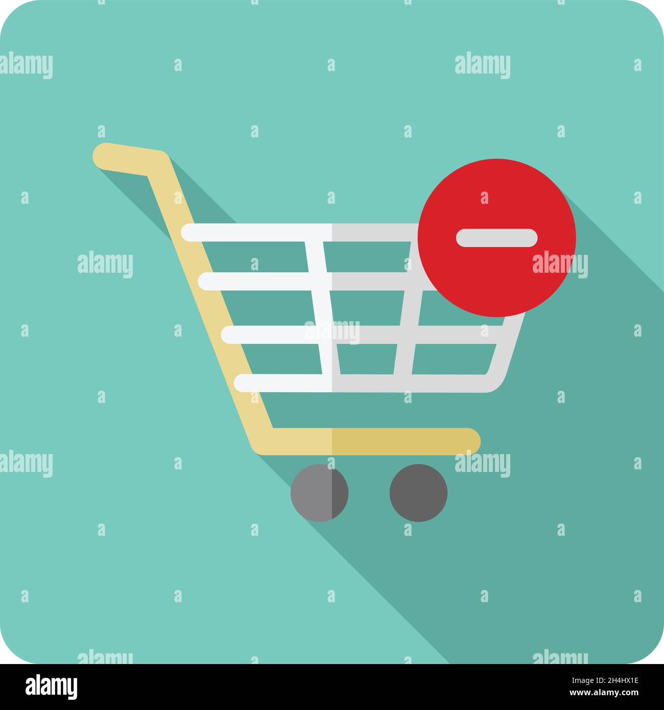 Shopping cart icon with minus. Remove from cart. E-commerce sign. Graph ...