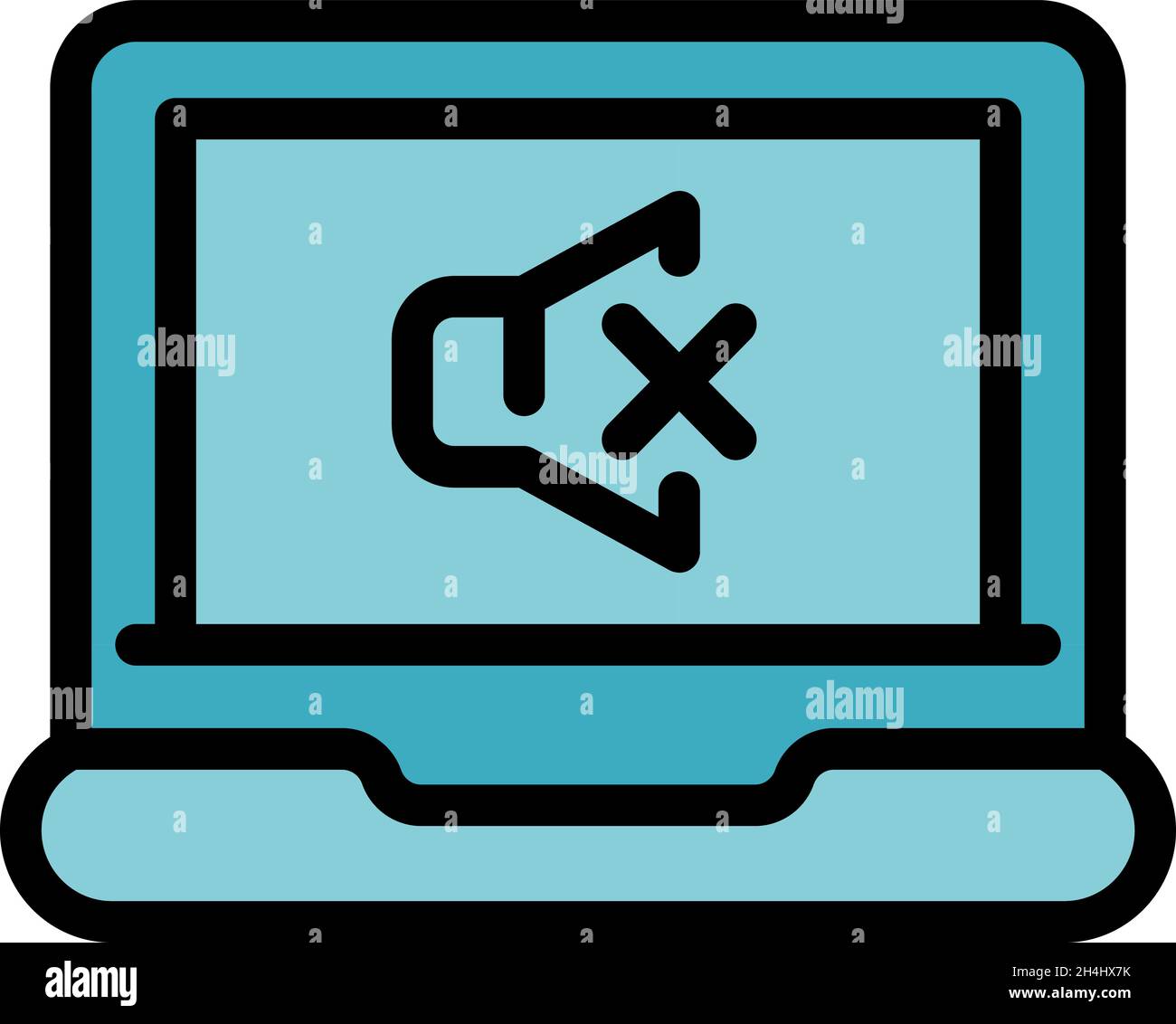 No sound online meeting icon. Outline no sound online meeting vector ...