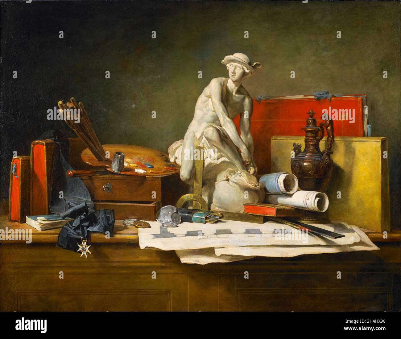 Jean Baptiste Siméon Chardin, still life painting, The Attributes of ...